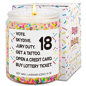LEADO 18th Birthday Candle, 18th Birthday Gifts for Girls, Boys - Cool Gifts for 18 Year Old Boy, Girl - Gifts for Turning 18, Funny 18th Birthday Gifts for Daughter, Granddaughter, Son, Niece
