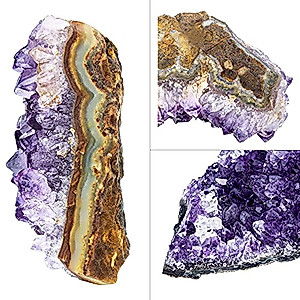 GEHECRST Natural Raw Amethyst Quartz Geode Cluster, Reiki Healing Crystals Stone Amethyst Rock Druzy Gemstone for Collection, Decoration, Specimen, Witchcraft | 0.18-0.33 lb