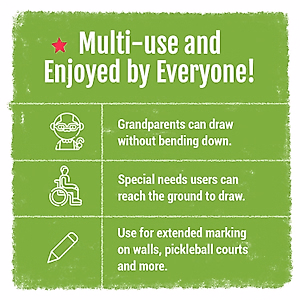 Walkie Chalk PRO Chalk Holder - Stand-Up Chalk Marker Set, 36 Inch Extended Reach, Easy Mark-Ups for Construction Sites, Trade Shows, Warehouses, Retail Planning