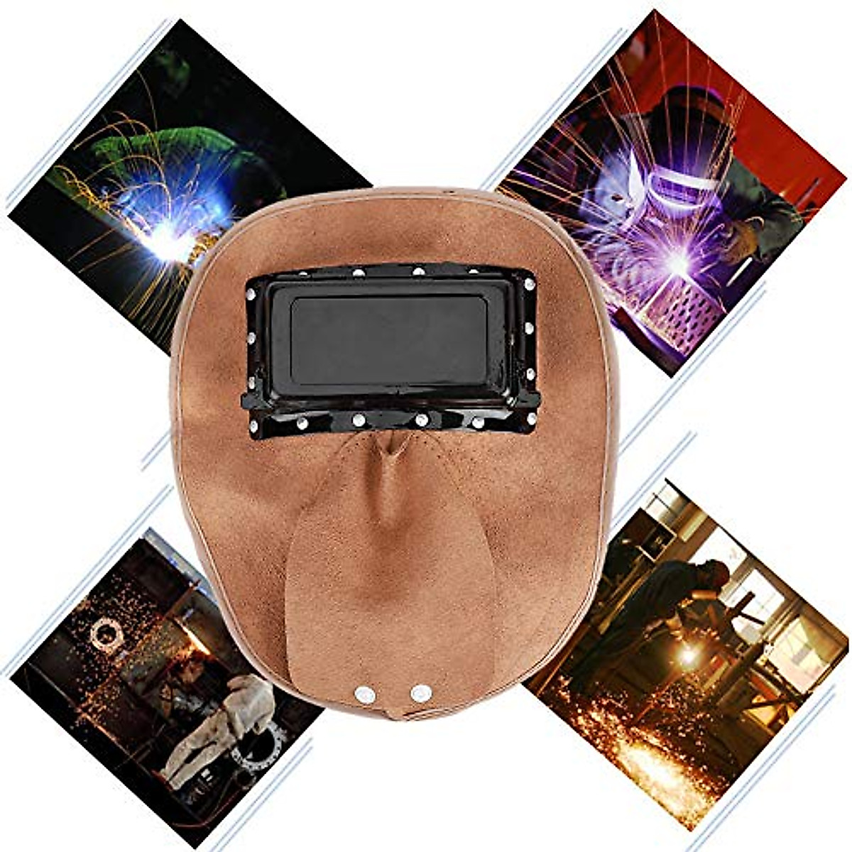 Anti-Spatter Heat Cowhide Shawl Solar Auto Darkening Welding Equipment Hood Welder Security Protection