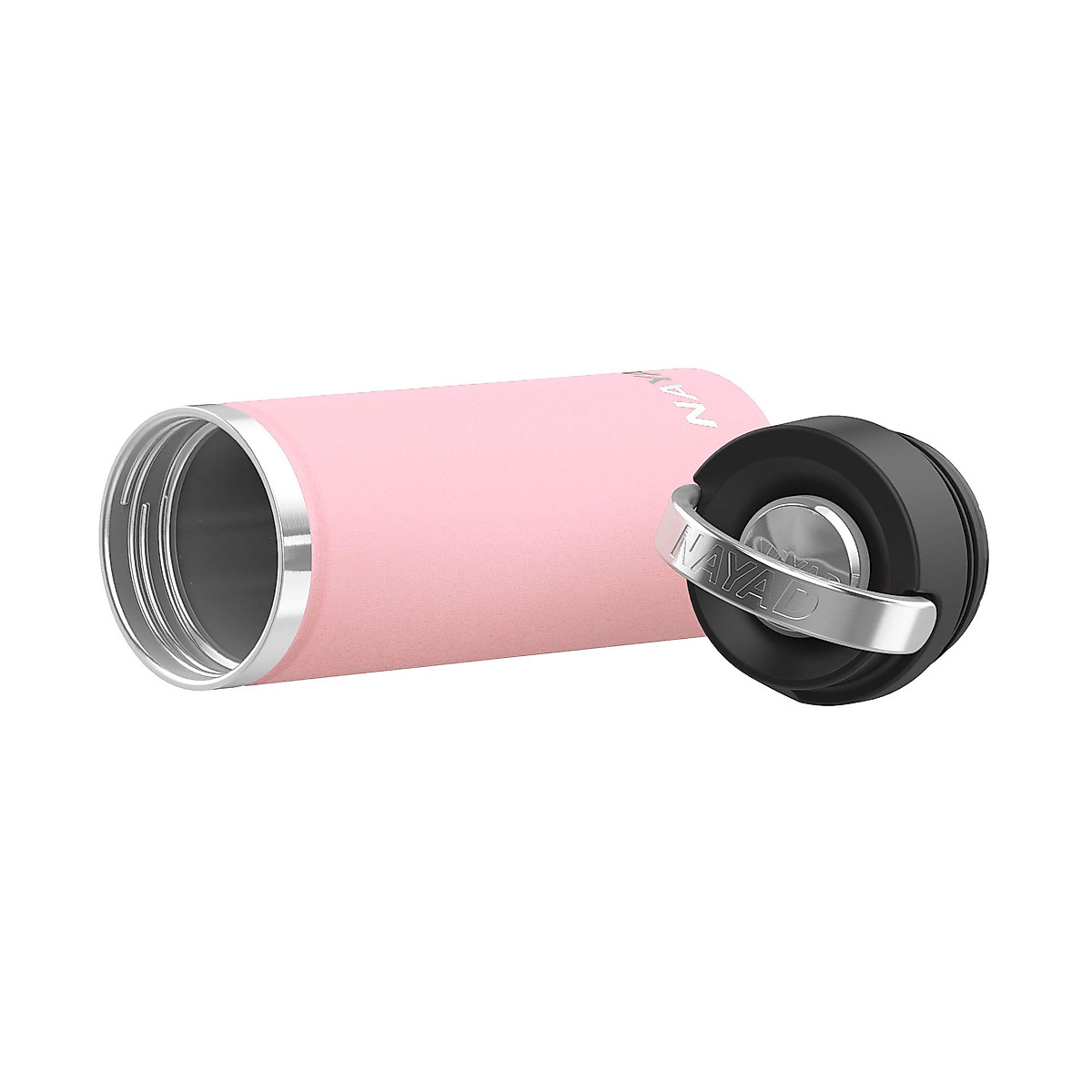 NAYAD Roamer Stainless Steel Vacuum Insulated Thermos, Automotive Cup Holder Compatible Travel Coffee Mug Water Bottle with Lid for Iced Cold/Hot, 18 oz, Rose