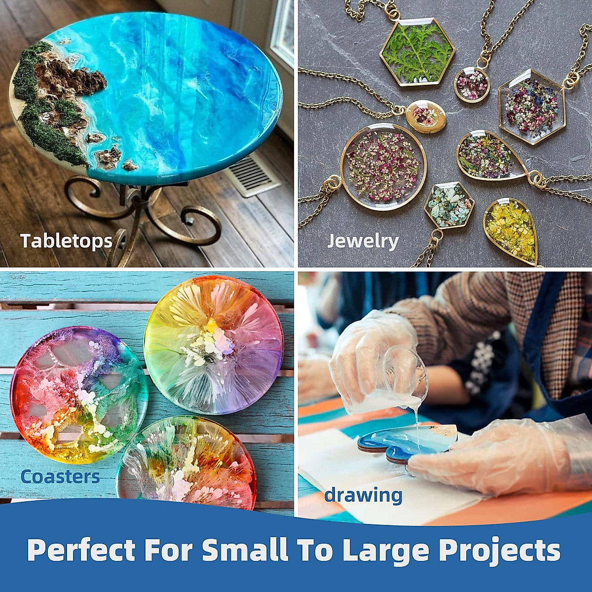 68oz Crystal Clear Resin Kit,No Bubble & Not Yellowing Epoxy Resin for Coating, Casting, Table Top,DIY, Bar Top, River Tables, Resin Art, Wood with High Gloss Finish