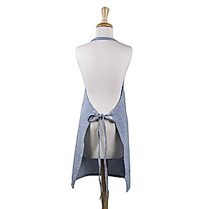 DII 100% Cotton Solid Chambray Kitchen Set, Chef Apron, Blue, 1 Piece