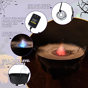 Wettarn 14 Inches Black Plastic Witch Cauldron Mist Maker Fogger Kettle Planter Trick or Treat Bucket for Halloween Party Prop Home Outdoor Decorations