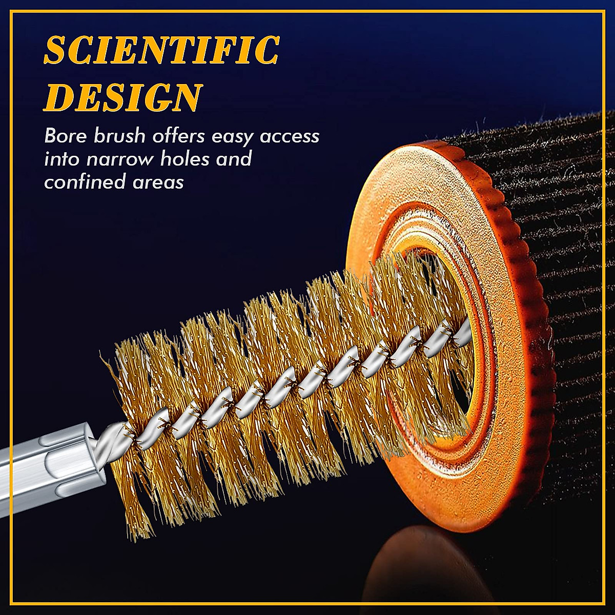 Bore Brush for Drill Wire Bore Brush Set Wire Cleaning Brush Set Stainless Steel Cleaning Brush for Power Drill Impact Driver(12 Pieces, Stainless Steel, Brass)