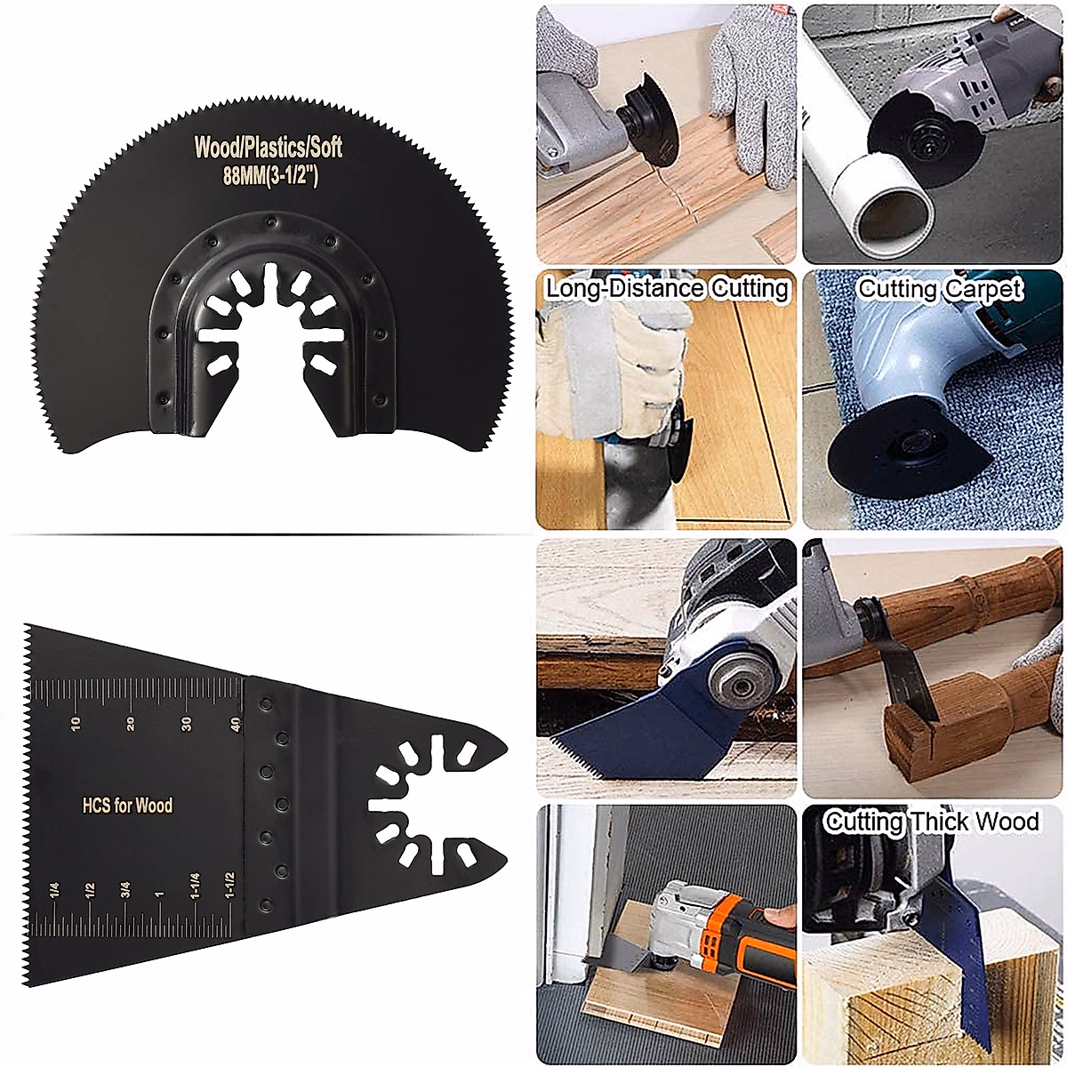 Ettonsun 31PCS Universal Metal Wood Oscillating Multitool Quick Release Saw Blades Fit Fein Multimaster Porter Cable Black & Decker Bosch Craftsman Ridgid Ryobi Makita Milwaukee Rockwell