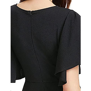 Romwe Women's Stretchy A Line Swing Flared Skater Cocktail Party Dress Black M