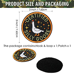 XMJY Funny Goose Hook and Loop Patch, Colorful Embroidered Patch, Cute Animal Meme Morale Patch, DIY Applique Accessories for Backpacks, Dog Harnesses, Army Vests, Gym Bags, Hats, Helmets