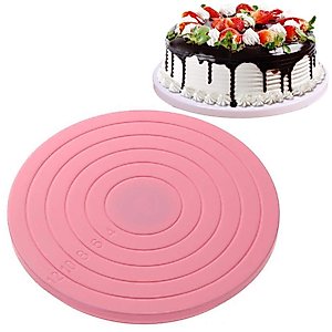 5.5 Inch Revolving Cake Turntable Rotating Cake Stand Baking Supplies for Weeding Small Spinning Swivel Round Cake Plates Non-Slip Rubber DIY Decorating Tool