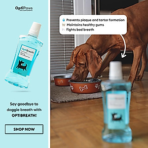 OptiBreath Water Additive Breath Freshener - Prevents Plaque and Tartar Formation, Enhance Oral Hygiene for Your Pet's Optimal Dental Wellness