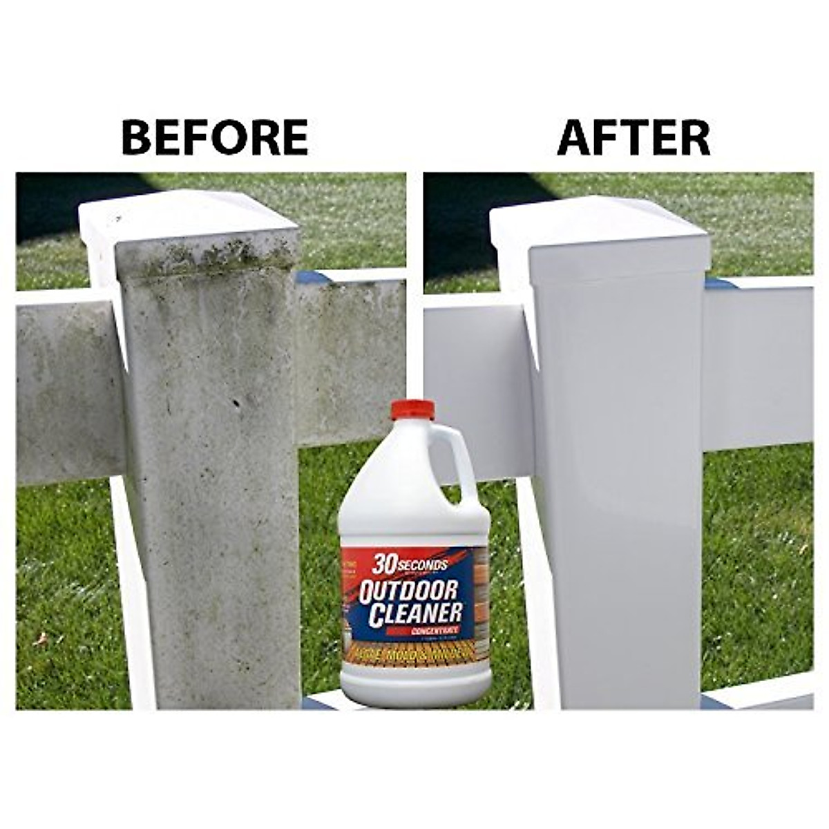30 SECONDS Outdoor Mold & Mildew Stain Remover | Concentrate | 128 fl oz | Vinyl Siding Fences Patios & More | 4 Pack