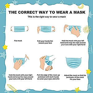 Sheal Kids 100pcs 3-Ply Disposable Face Masks 5-Colorful Tie Dye Printed Design for 4-12 Years Children