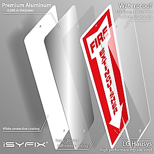 iSYFIX Fire Extinguisher Sign – 2 Pack 4x12 Inch – 100% Rust Free .040 Aluminum Signs, Laminated for Ultimate UV, Weather, Scratch, Water and Fade Resistance, Indoor and Outdoor
