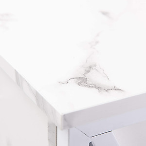 GOOD & GRACIOUS Nightstand End Side Table with Drawer Night Stand End Tables with Shelf for Living Room, Bedroom, Bed Side, Small Narrow Side Tables, Metal White