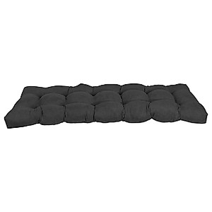Blazing Needles Microsuede Tufted Bench Cushion, 60" x 19", Black