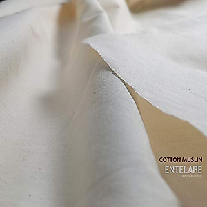 Cotton Muslin Fabric by The Yard 47 Inches Entelare (Natural 2Yards)