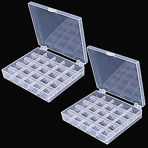 Bobbin Box,LNKA 2 Box Machine Bobbin Organizer Plastic Case for Brother Janome Singer Sewing Machine Holder Container Box
