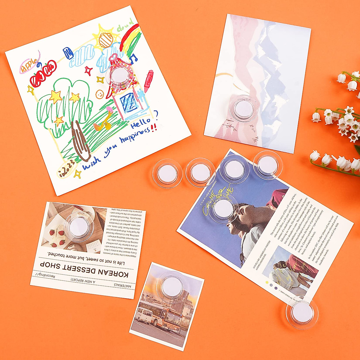 VNDUEEY 45 Pcs Round Whiteboard Magnets, Fridge Magnet, Dry Board Refrigerator Magnets, Magnets Fridge Decorative, Small Magnets Teacher Supplies for School, Home, Office(Clear, 3cm/1.18in)