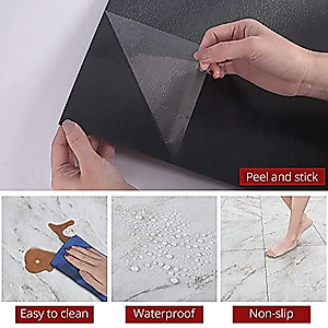 WESTICK Marble Peel and Stick Floor Tile Stickers 20 PCS Adhesive Floor Tiles Peel and Stick Waterproof Bathroom Vinyl Peel and Stick Tiles for Floor Removable Vinyl Flooring for Kitchen Grey 12x12 IN