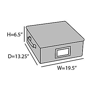 Covermates Keepsakes - Adjustable Zip-Top Storage Box - Configurable FlexGrid Compartments - Heavy Duty Polyester- Reinforced Handles - Stackable Design - Indoor Storage-Graphite
