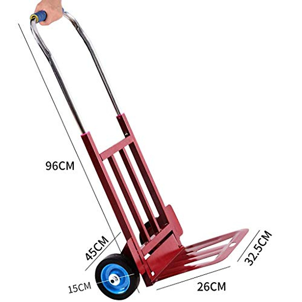 NEOCHY Shopping Cart Folding Trucks Portable Trolleys,Shopping Trucks Trailers Multi-Purpose Luggage Trolleys,Large Trolleys,332696Cm Grocery Cart/Red