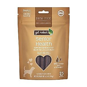 Get Naked Dental Sticks Grain-Free Chicken Flavor Dog Treats, Senior Health Small 6.2-oz Bag