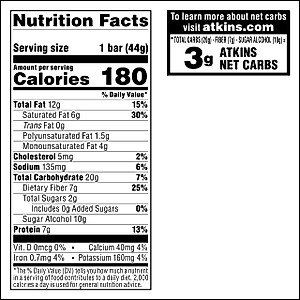 Atkins Caramel Chocolate Nut Roll Snack Bar, Protein Snack, High in Fiber, 2g Sugar, 16 Count