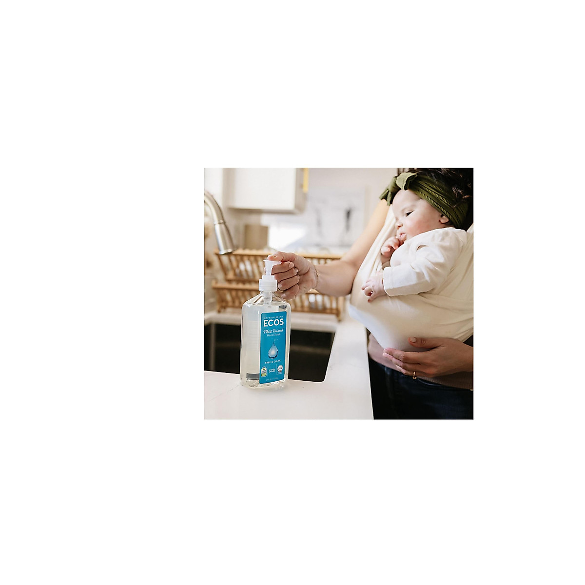 ECOS Non Toxic Dish Soap/Baby Dish Soap/Non Toxic Hand Soap/Biodegradeable Washable Cleaning Sponge/FREE Save the Planet Sticker