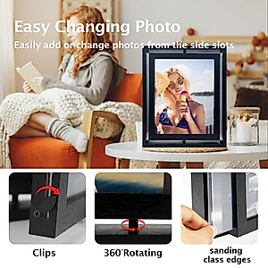 RIOFLY Kids Art Frames,Front Opening Kids Artwork Frames Changeable Picture Display for DIN, Holds 50 Pcs, for 3D Picture,A4 Art-Work,Crafts,Children Drawing,Hanging Art,Portfolio Storage-Walnut