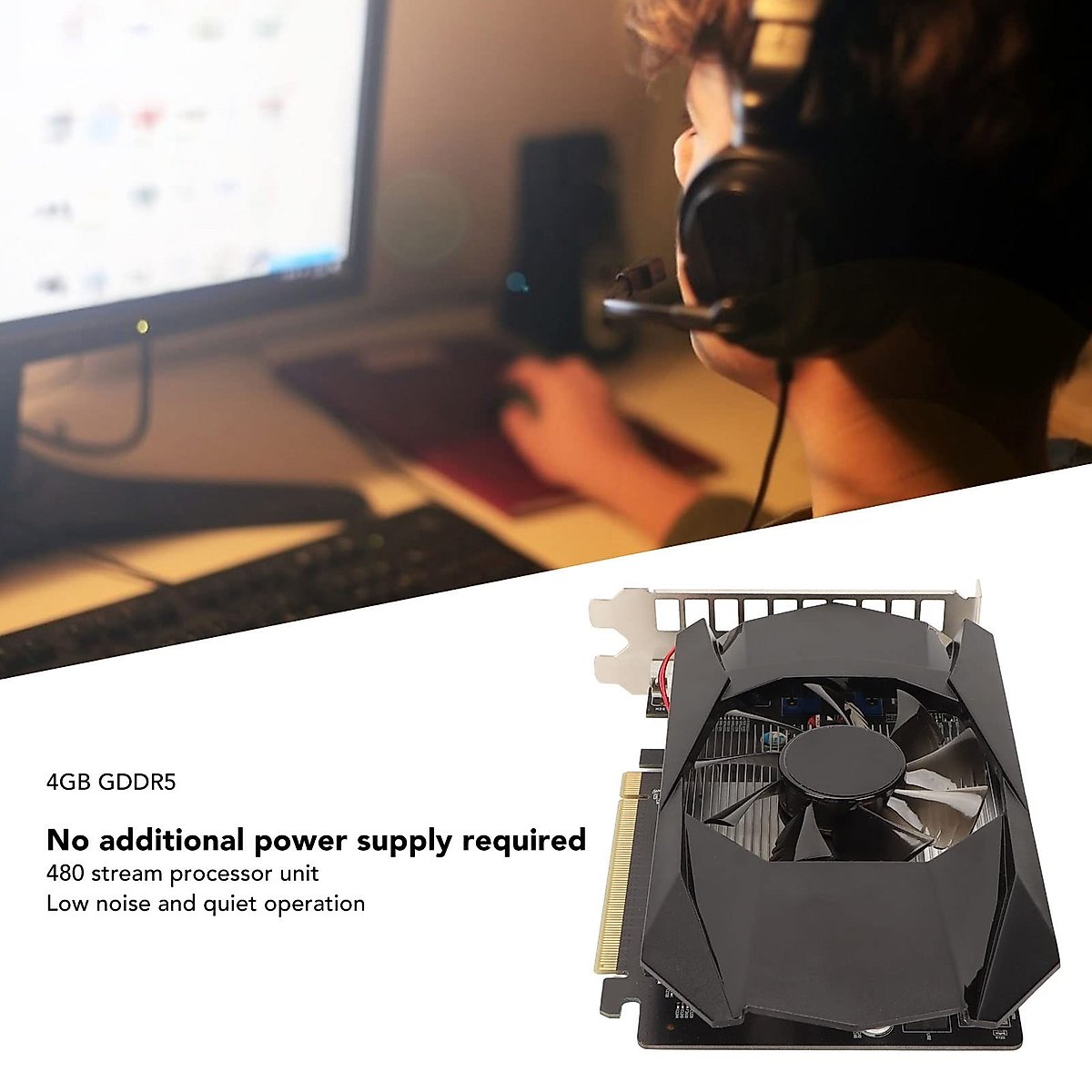 HD7670 4GB GDDR5 Graphics Card For AMD, HDMI+VGA+DVI Desktop Computer Graphics Card for DirectX 11, PCI Express X16 Video Card with Cooling Fan