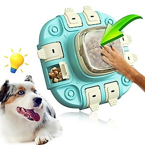 indiedouker 2024 Level 2 Interactive Dog Puzzle Toys for Smart Dogs to Keep Them Busy,8.8oz Large Capacity Treat Dispensing Dog Toys,Dog Self Playing Toys with Thick Material and Non-Slip Design