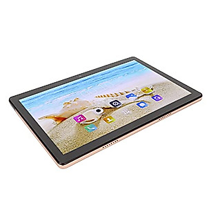 Tablet, 10 Inch IPS Screen 100-240V 5G WiFi Dual Band Tablet PC for Home On The Go (Gold)