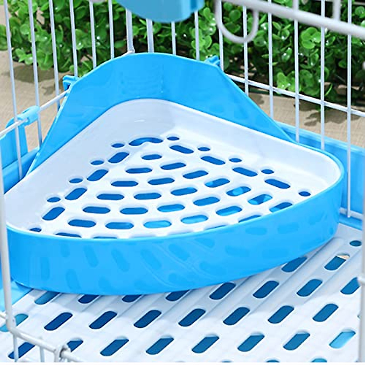 Generic Durable Hamster Pet Cat Rabbit Toilet Rectangle Corner Training Tray (Blue)