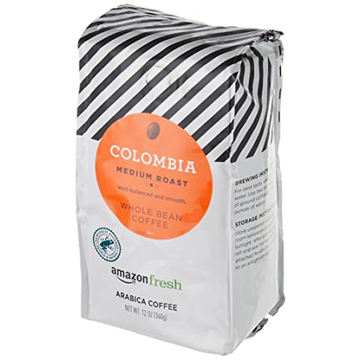 AmazonFresh Colombia Whole Bean Coffee, Medium Roast, 12 Ounce (Pack of 3)