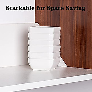 Kopmath Dip Sauce Bowls Set, 3 Oz Ultra-Strong Soy Sauce Dish, Square and Stable, Ceramic Small Bowls for Ketchup Condiment Side Dish Snack, Dishwasher Safe, Set of 6