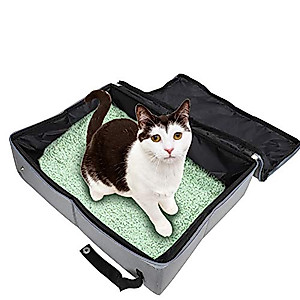 Foldable Waterproof Pet Cat Litter Pan Leak-Proof Easy to CleanTravel Litter Box for Cats for Cats, Foldable Waterproof Pet Cat Litter Pan Leak-Proof Easy to Clean Cat Beds, Furniture