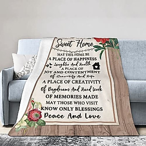 Socofuz House Warming Gifts New Home, Housewarming Gift, Housewarming Gifts for New House, New Home Gifts for Home Blanket, Super Soft Flannel Fleece Throw Blanket 50x60 inches