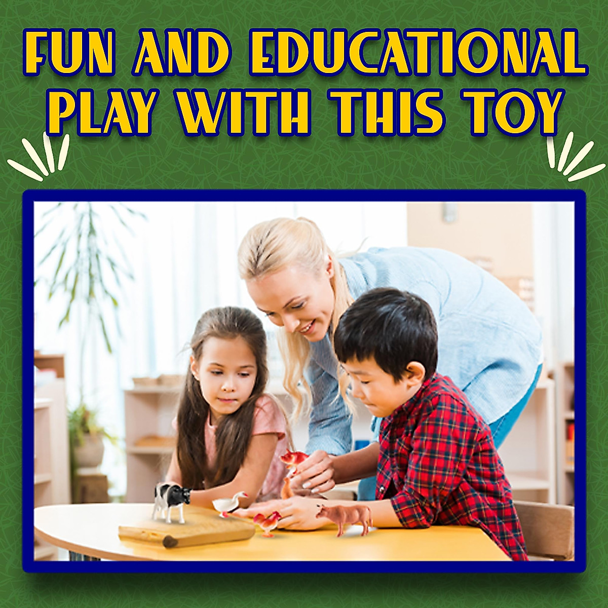 Bedwina Farm Animal Toys - Pack of 12 - Plastic Farm Animals for Kids, Realistic 3-5 Inch Ranch / Barnyard Animal Toy Figures Styles Include Sheep, Horse, Goat, Duck, Chicken, Turkey, Cow, Pig