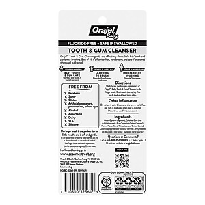 Orajel Baby Elmo Tooth & Gum Cleanser Fluoride-Free, 1 Finger brush, 1 Toothpaste 1oz; #1 Pediatrician Recommended Fluoride-Free Toothpaste*