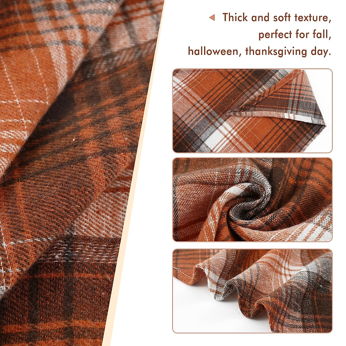 E-Clover Fall Dog Bandana & Matching Scrunchie-Christmas Dog Bandana Triangle Plaid Pet Scarf Bib for Medium Large Dogs Girl Boy Owner Gift