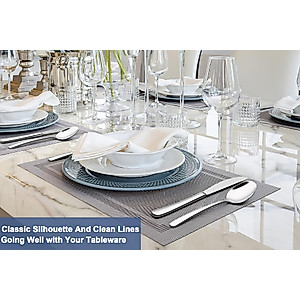 60-Piece Silverware Set for 12, Wildone Premium Stainless Steel Flatware Set, Heavy Duty Cutlery Utensil Set for Home Restaurant, Include Fork Knife Spoon Set, Dishwasher Safe