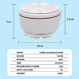 Portable Washing Machine, Ultrasonic Turbo Laundry Machine with Suction Cups, Automatic Clothes Washer Sink Dishwashers Suitable for Home, Business, Travel, College Room, RV, Apartment