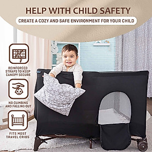 Choice Home Goods Crib Cover fits Pack N Play Cribs to Help Babies Sleep - Breathable Crib Canopy fits Pack and Play for Privacy in New Surroundings - Giftable Baby Crib Tent