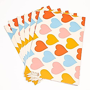 CENTRAL 23 Wedding Gift Wrapping Paper - Heart Wrapping Paper for Her - 6 Sheets of Gift Wrap for Women - For Birthday Anniversary Bridal Shower Valentines Day - Comes With Fun Stickers