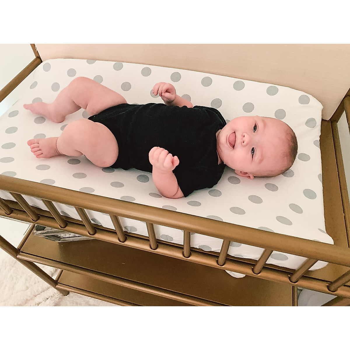 Changing Pad Cover – Premium Baby Changing Pad Covers 4 Pack – Boy or Girl Changing Pad Cover – Pure Jersey Knit Machine Washable Grey and White Changing Table Cover – Diaper Changing Pad Cover Sheets