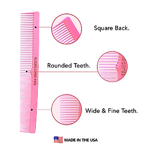 Allegro Combs #420 Hair Combs Barber Comb Beard Comb Combs For Women Mustache Comb Pocket Comb Set 12 Units