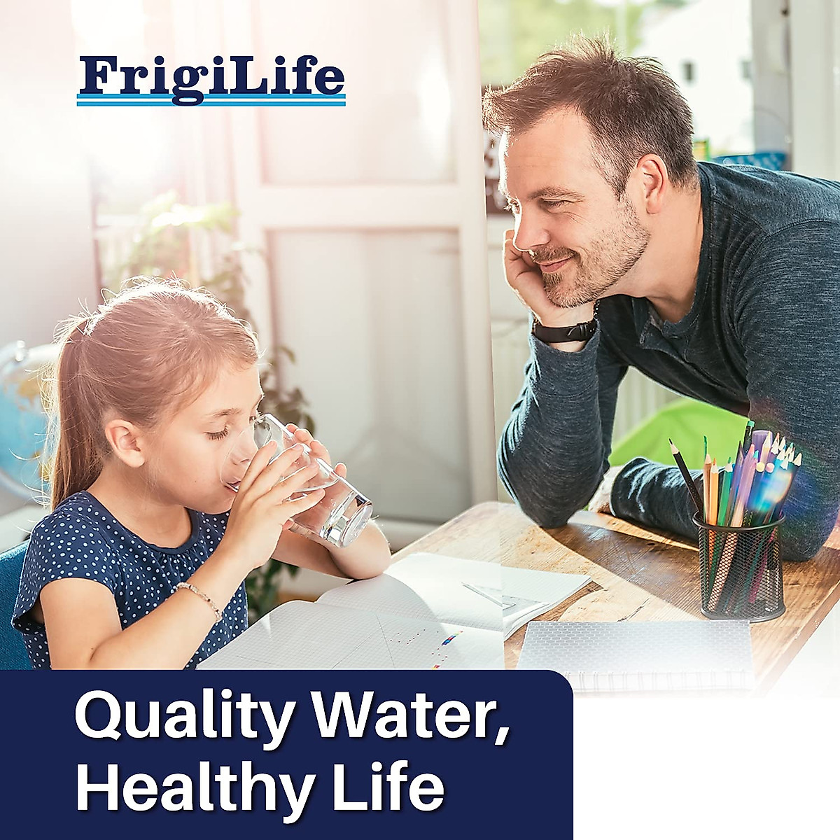 FrigiLife 1 Micron 10" x 2.5" Whole House CTO Carbon Sedimen Water Filter Compatible DuPont WFPFC8002, WFPFC9001, SCWH-5, WHCF-WHWC, FXWTC, RO Unit for Under Sink & Countertop Filtration System,3Pack