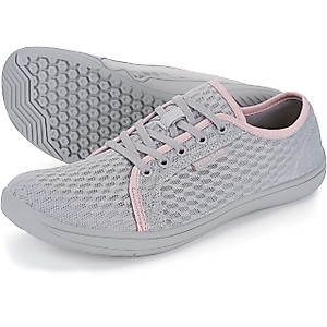 WHITIN Women's Water Shoes Swim Dry Quick Barefoot Aqua Sneakers Beach Minimalist Size 8 Zero Drop Surfing Boating Sport Walking Gym Climb Gery Pink 39
