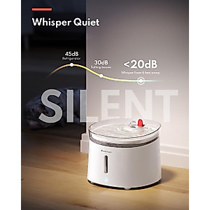 Homerunpet Cat Water Fountain Porcelain-Tray with Self-Cleaning Wireless-Pump, Ultra Quiet Pet Water Fountain for Cats and Dogs, Easy to Clean and Assemble, Filters Included, Smart LED Light, 68oz/2L