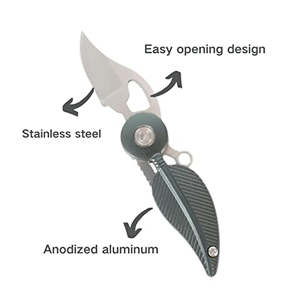 CHJIANAO Small Pocket Knife with Chain,Pocket Knife womens,Cool Knives,Cool Gadgets,Edc Knife,Mini Pocket Knife,Cute Key Accessories(Dark Green)